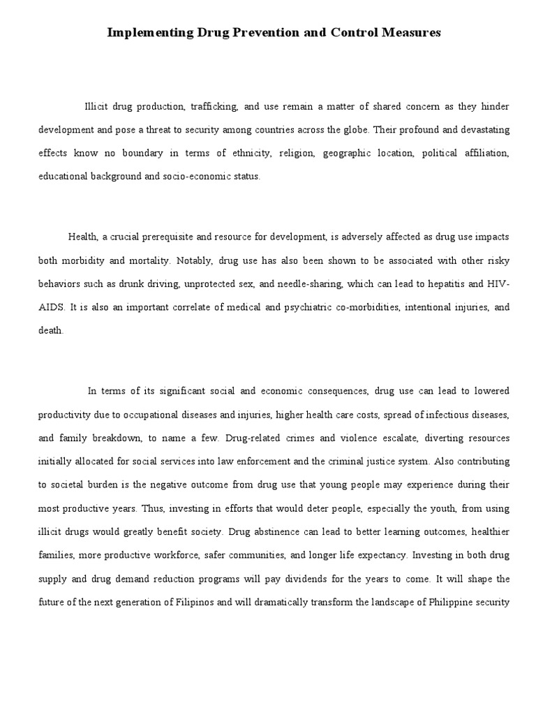 Implementing Drug Prevention and Control Measures | PDF | Substance ...