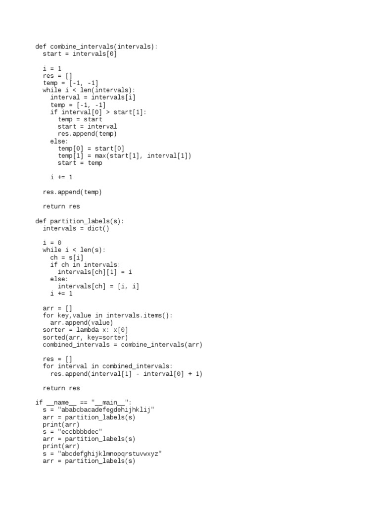 Partition Labels - Py | PDF