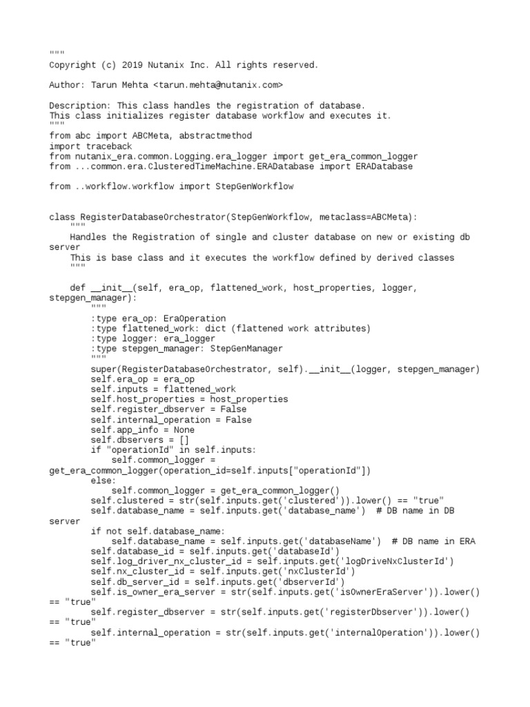 Register Database Orchestrator - Py | PDF | Data | Software