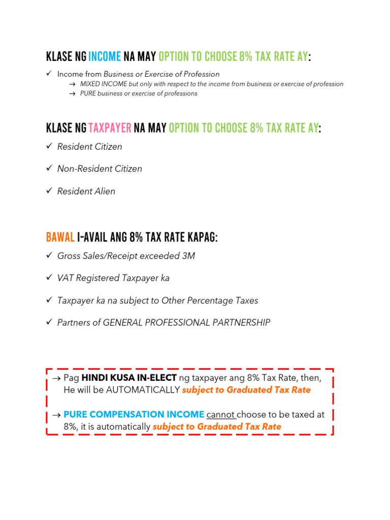 TAKE NOTE Regarding 8 Percent Tax Rate | PDF