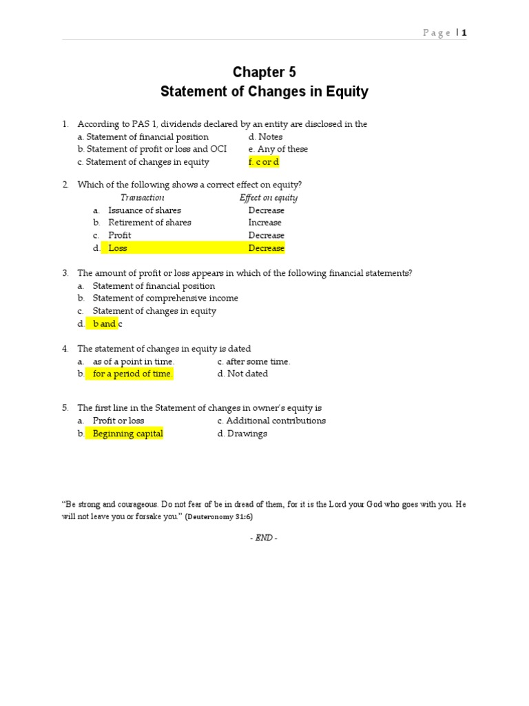 Chapter 5 - Statement of Changes in Equity | PDF