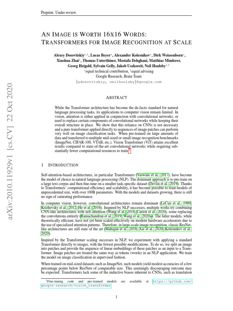 Vi Transformer | PDF | Computer Vision | Computational Neuroscience