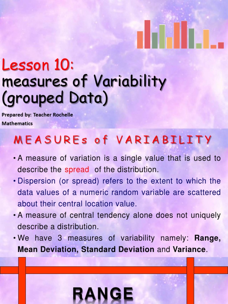 Lesson 10 Measures of Variability - Grouped Data High School | PDF ...