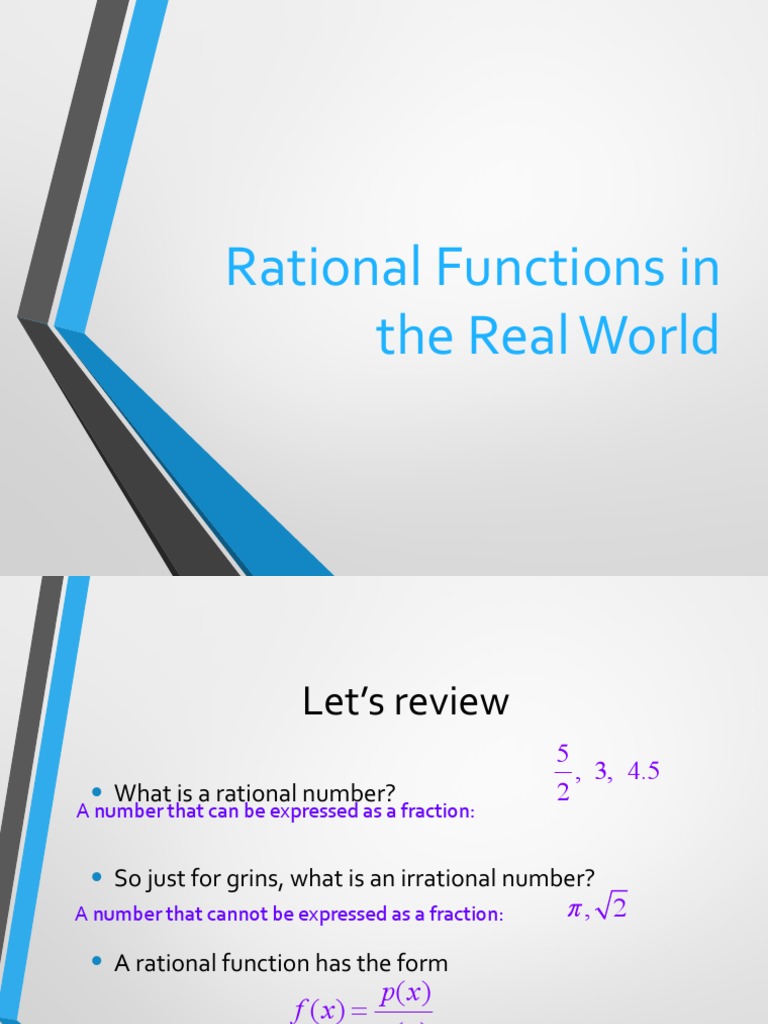 Rational and One-To-One Functions in The Real World | PDF | Rational ...