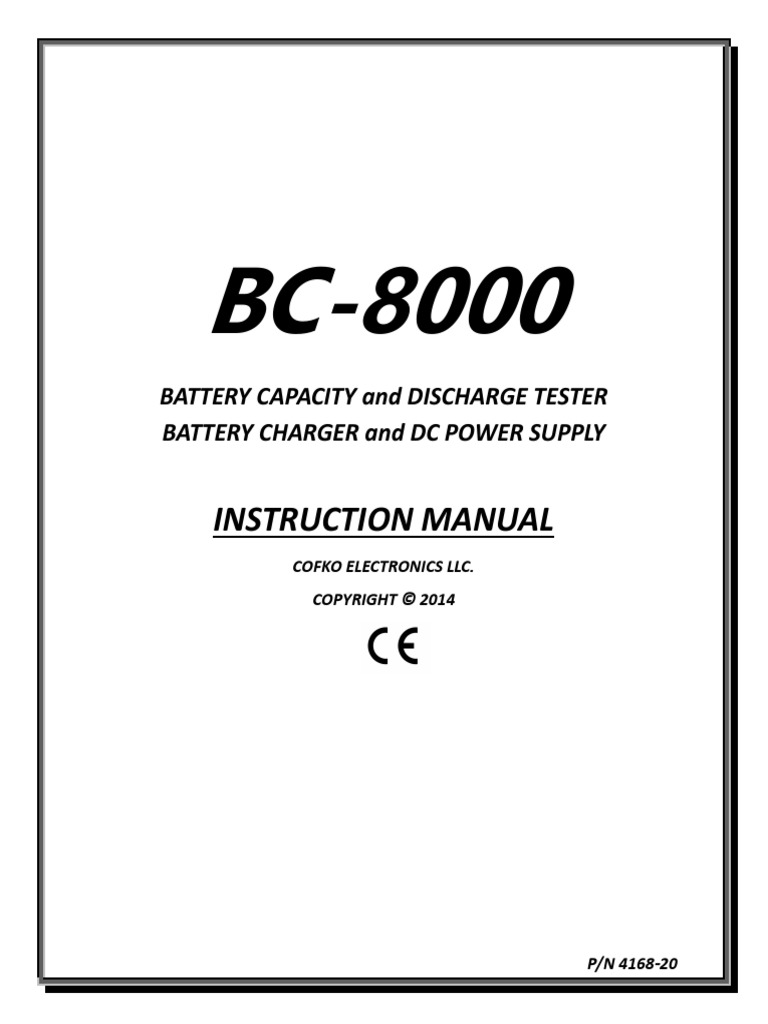 Instruction Manual: Battery Capacity and Discharge Tester Battery ...