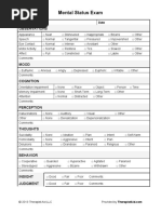 Mental Status Exam | PDF