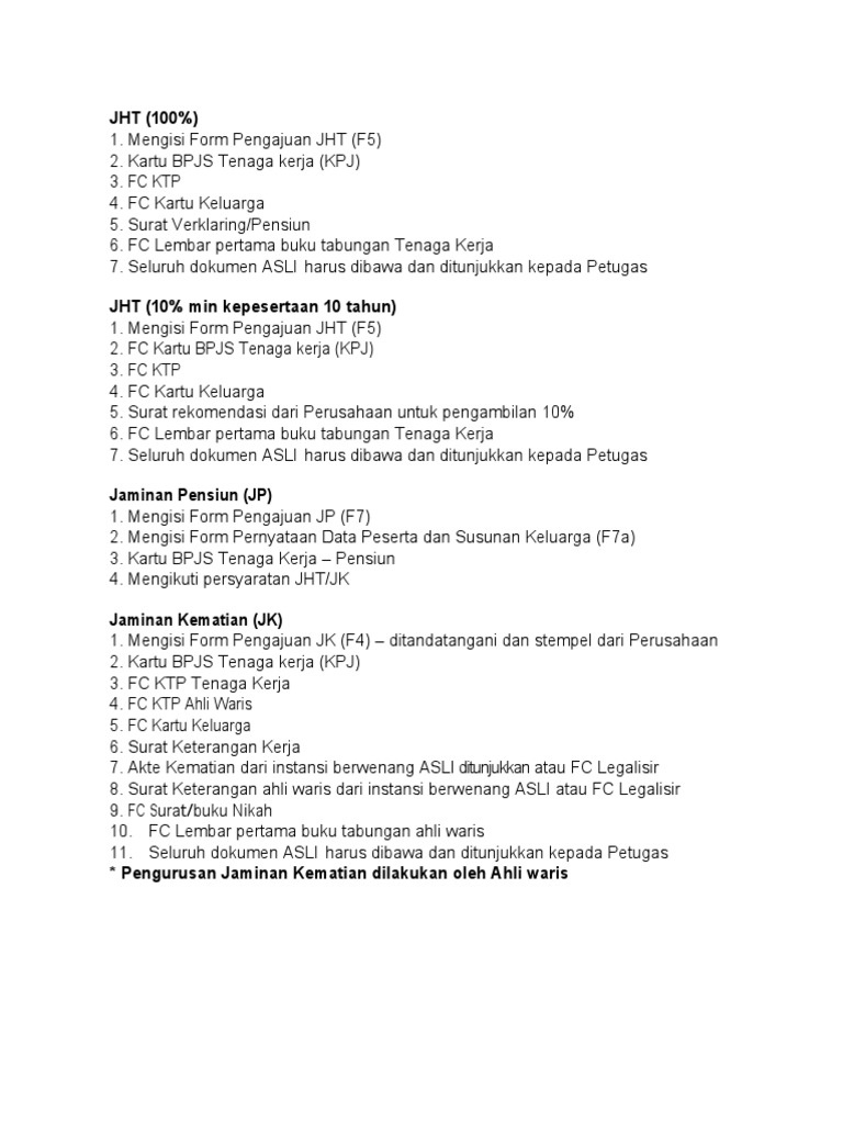 Syarat Kelengkapan Klaim | PDF