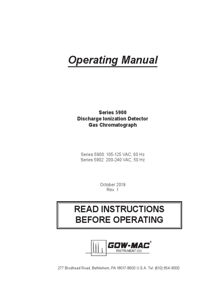 GC GOW MAC Series-5900 - 1019 Manual | PDF | Gas Chromatography | Ac ...