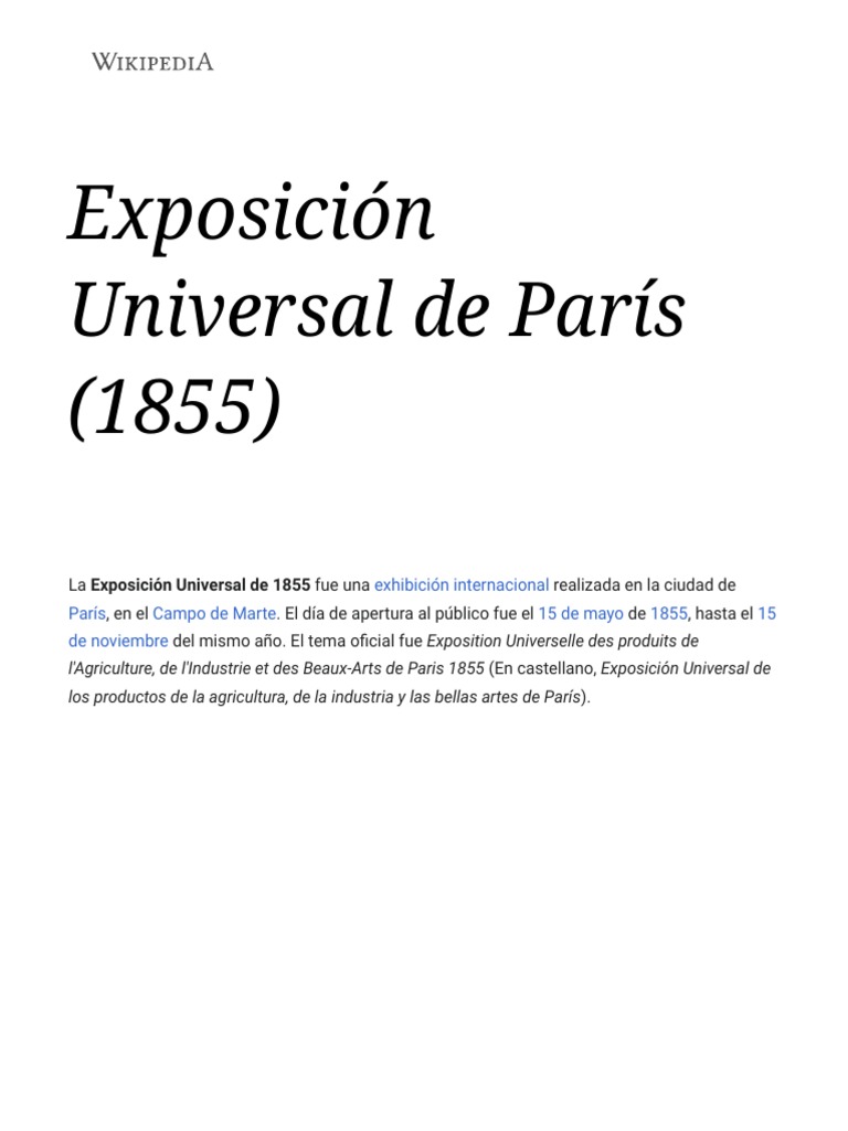 Exposición Universal de París 1855 | PDF | Feria Mundial | Francia
