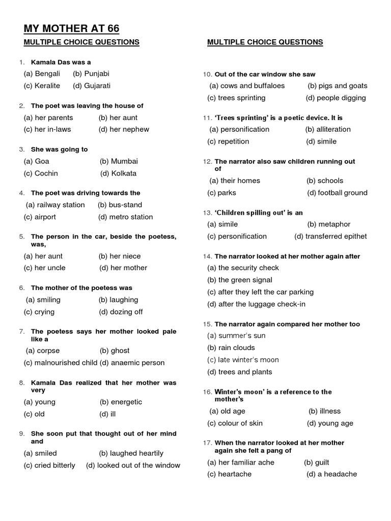 Multiple Choice Questions | PDF