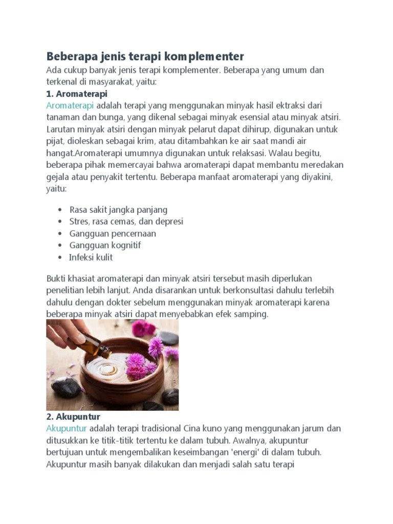 Jenis-Jenis Terapi Komplementer | PDF