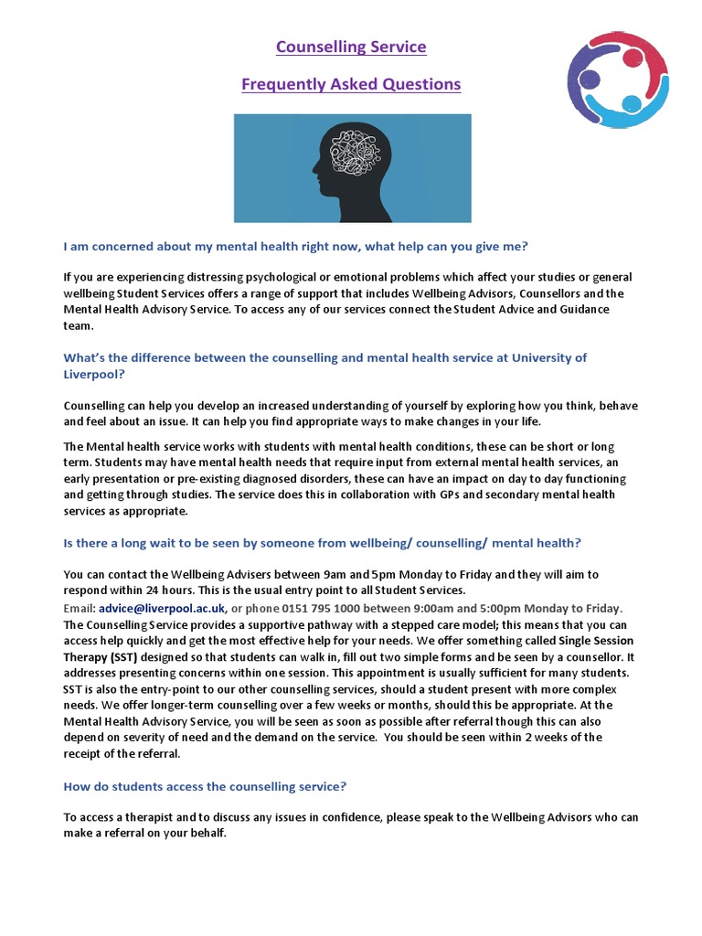 Counselling Service Frequently Asked Questions: Advice@liverpool - Ac ...