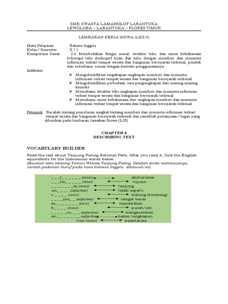 LKS 4 Bing | PDF | Kajian Bahasa Asing