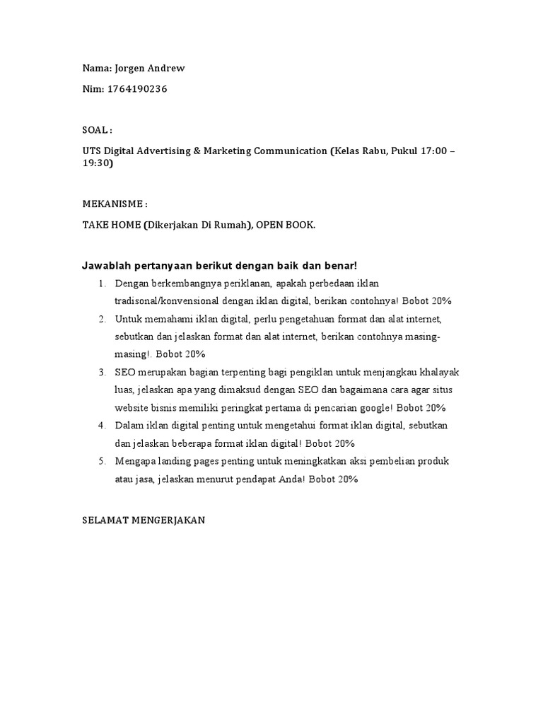UTS Digital Advertising & Marketing Communication | PDF | Komputer