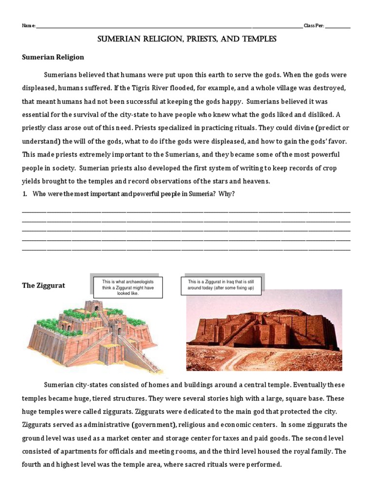 Sumerian Religion Temples Schools | PDF | Temple | Sumer
