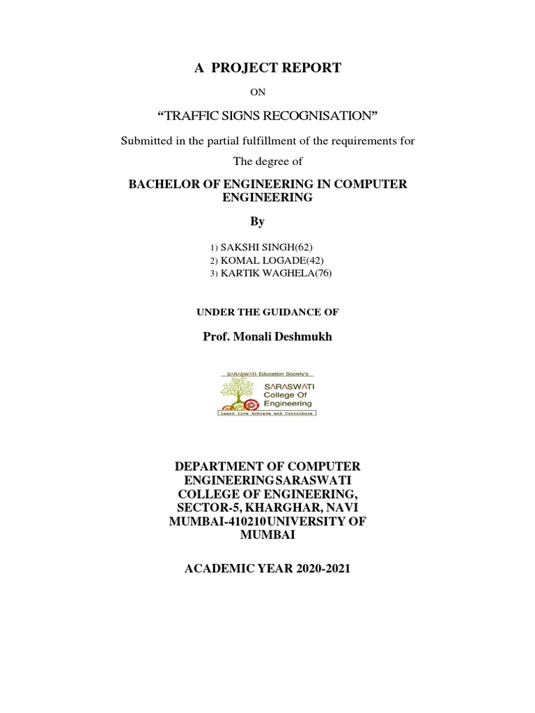 Traffic Signs Recognition-MiniProject Report | PDF | Engineering ...