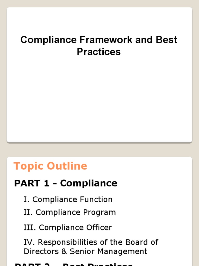 Banking Compliance Framework Overview | PDF | Regulatory Compliance | Banks
