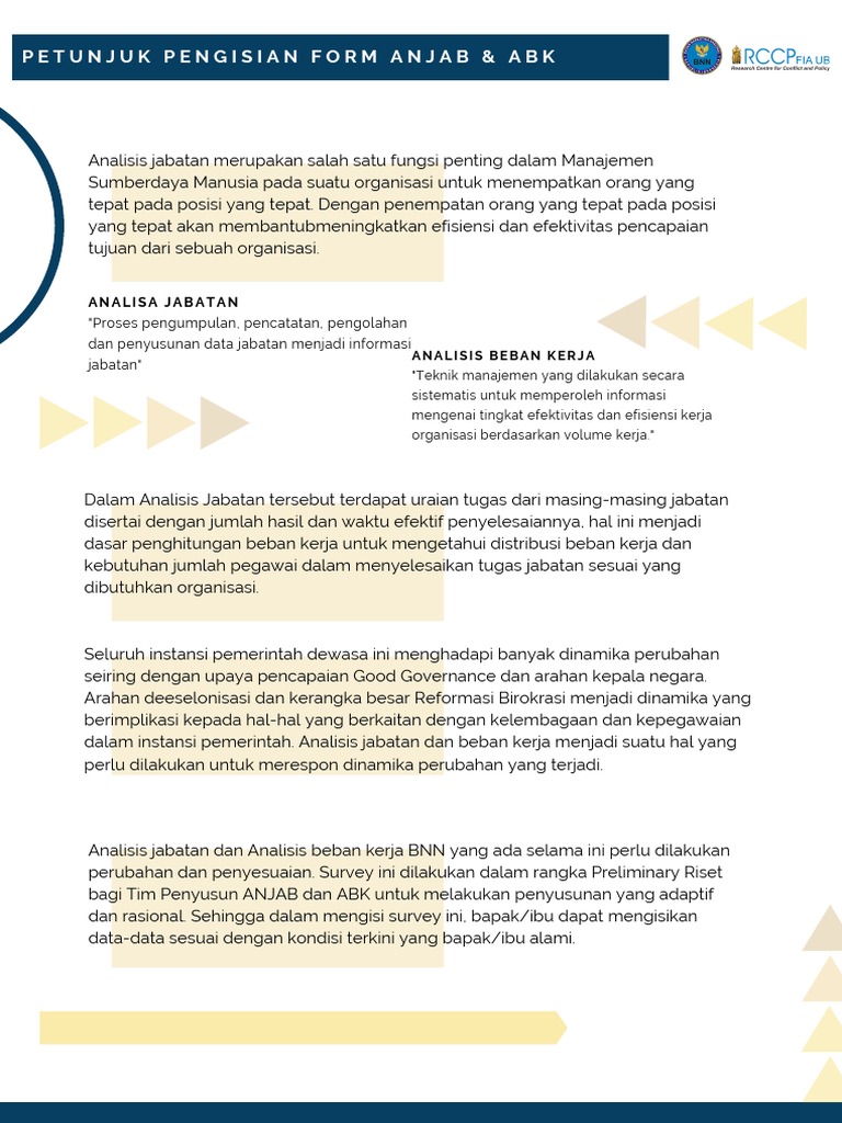 Petunjuk Pengisian Form Anjab - Abk BNN | PDF