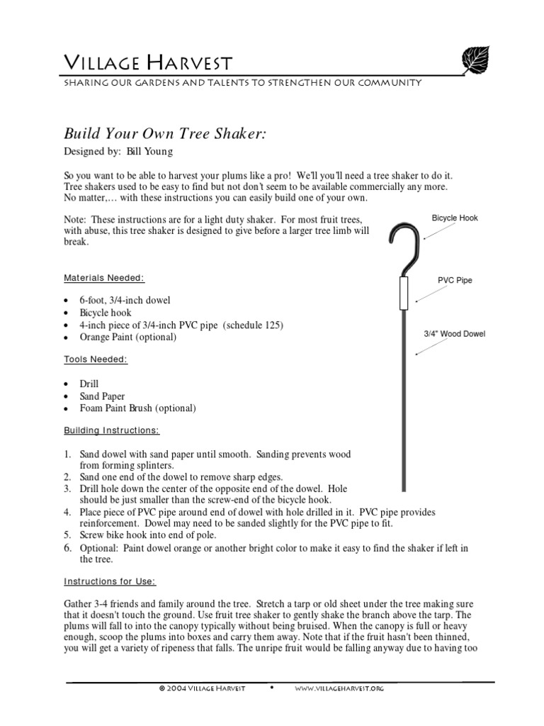 Tree Shaker Instructions | PDF | Trees
