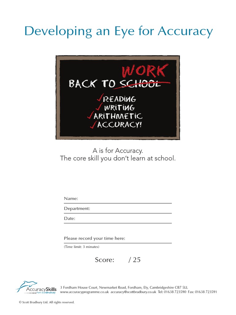Developing An Eye For Accuracy: Back To School | PDF | Accuracy And ...