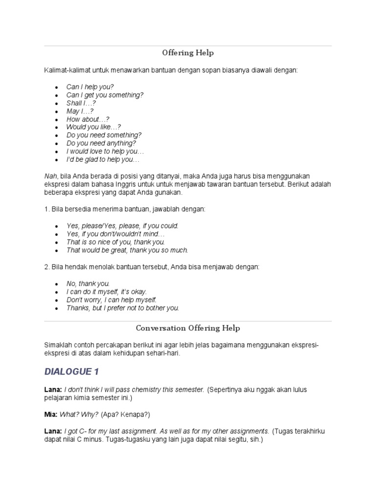 Materi Offering Help and Service | PDF