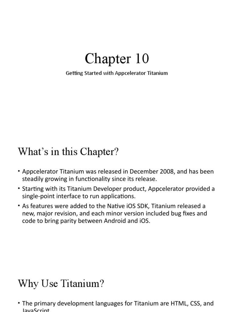 Chapter 10 - Getting Started With Appcelerator Titanium | PDF | Computing | Information Technology