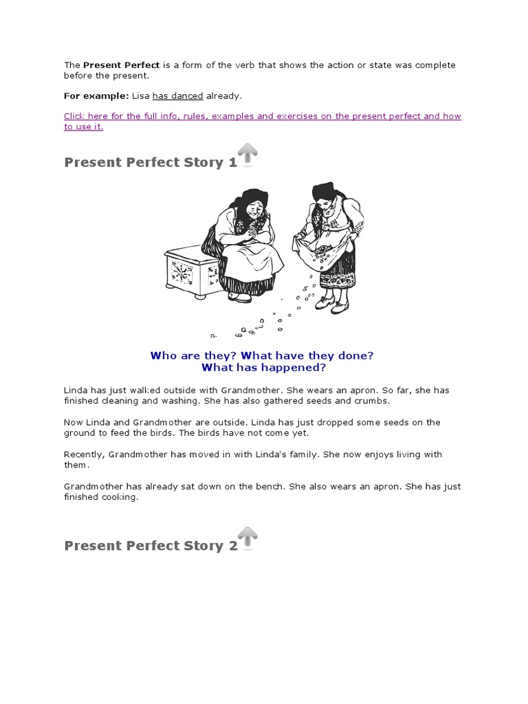 Present Perfect Story 1: For Example: Lisa Has | PDF