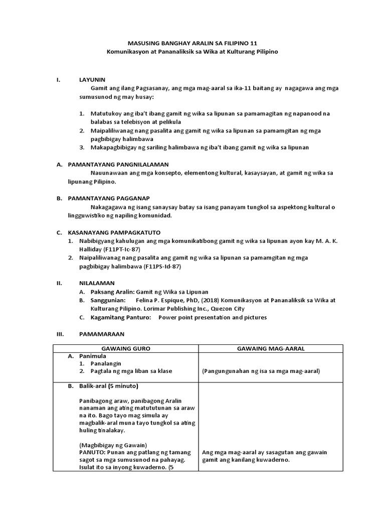 KR Lesson Plan For Ranking | PDF