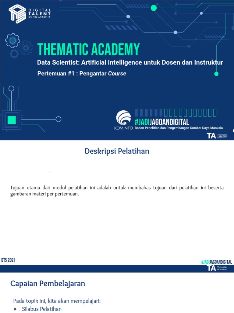 Pendahuluan Course Data Science DTS-TA v1.2 | PDF
