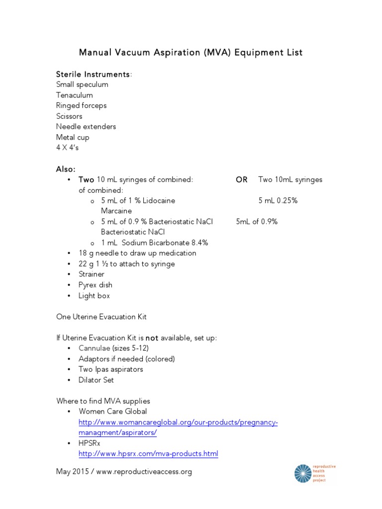 MVA Equipment and Instrument List | PDF | Wellness