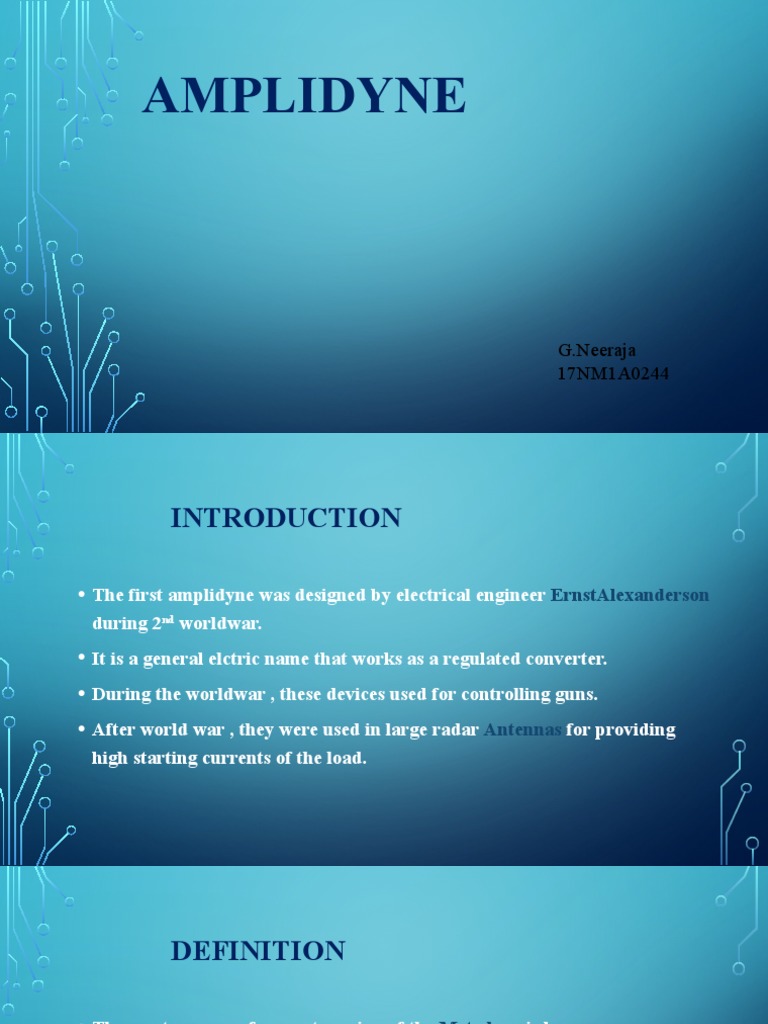 Amplidyne: G.Neeraja 17NM1A0244 | PDF