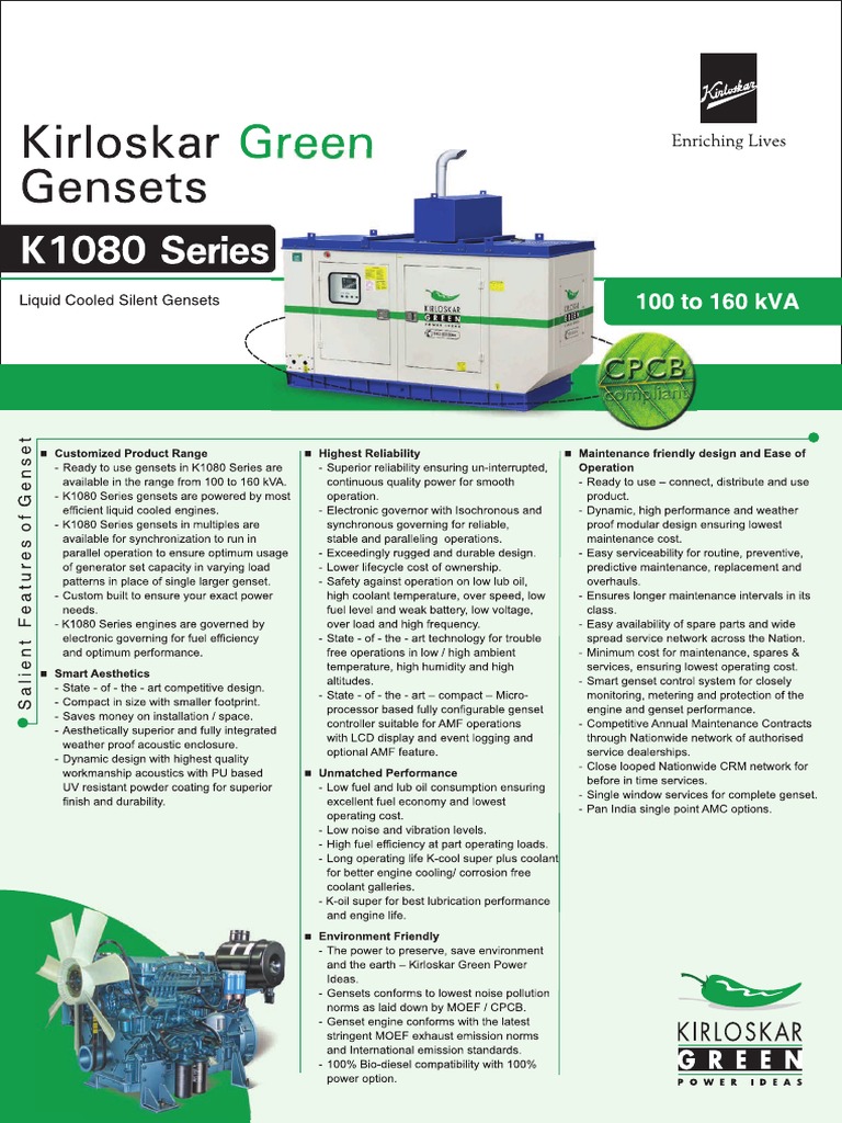 100 KVA To 160 KVA Kirloskar | Download Free PDF | Electrical Wiring ...