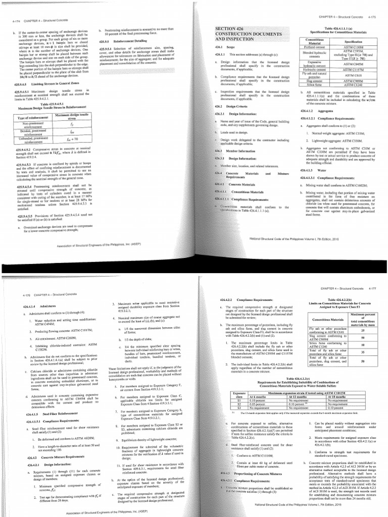 NSCP 2015 - 7th Ed. Section 426 | PDF