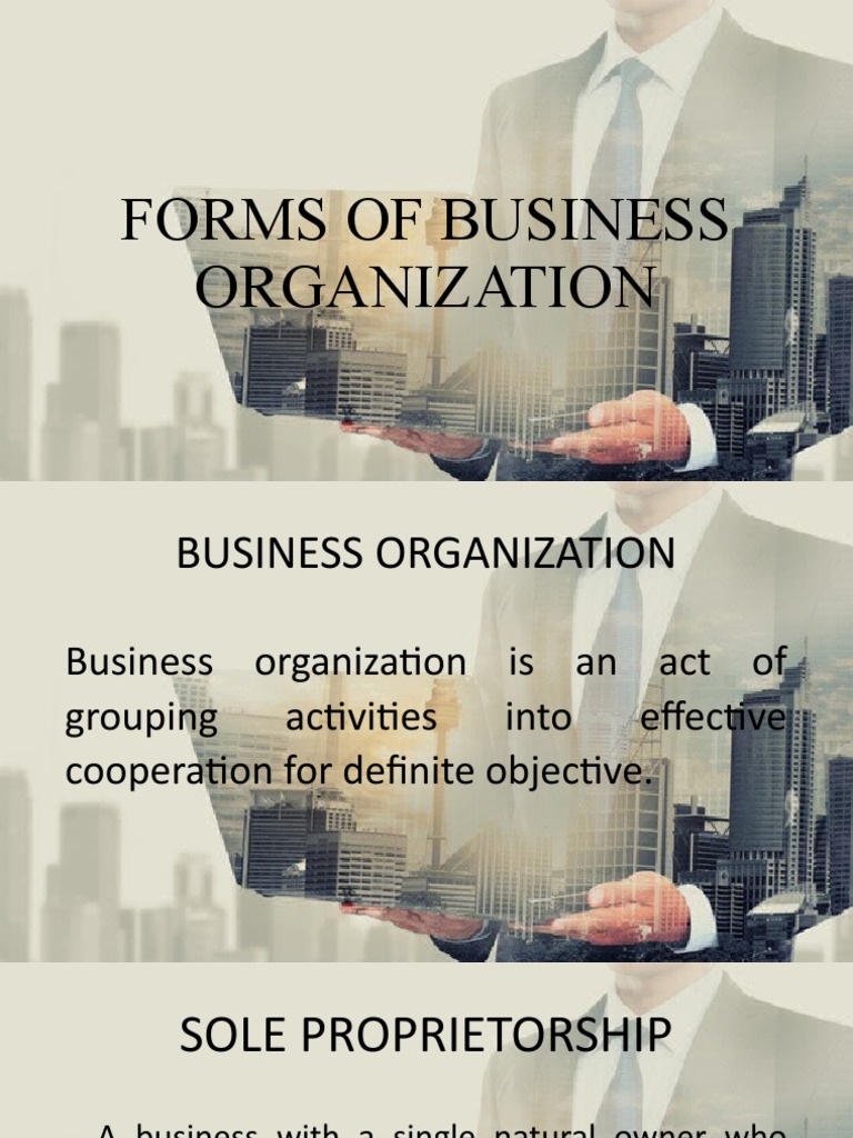 Business Organization Types Explained | PDF | Corporations | Sole ...