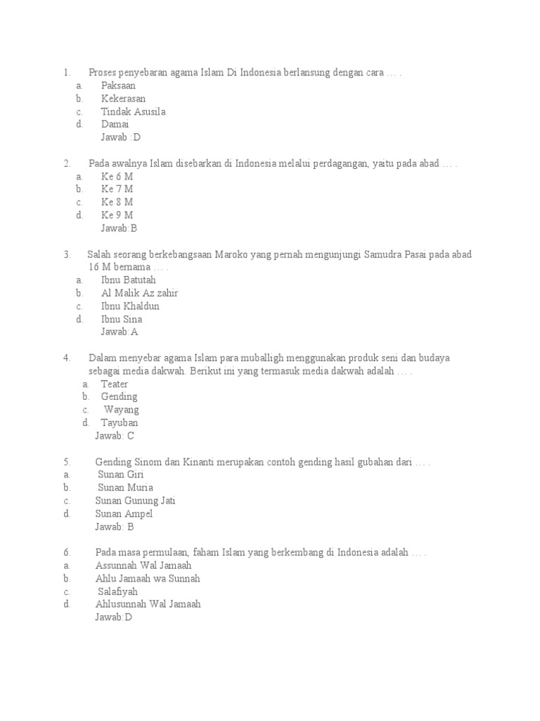 Soal Aswaja KLS X | PDF