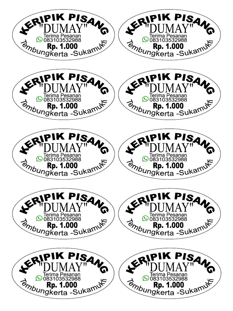 Label Keripik Singkong | PDF