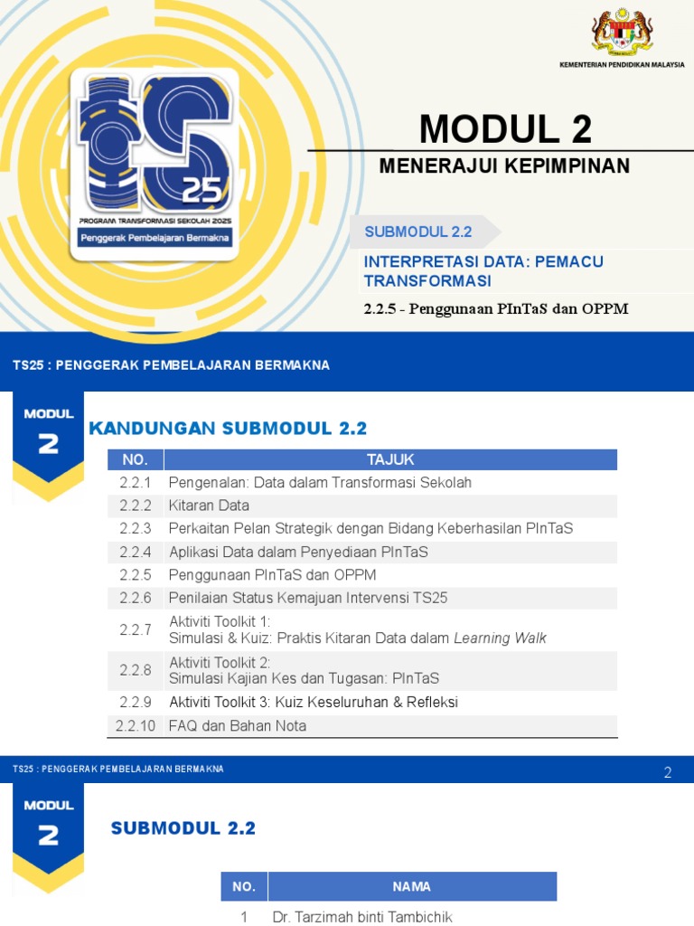 Penggunaan PInTaS dan OPPM dalam TS25 | PDF
