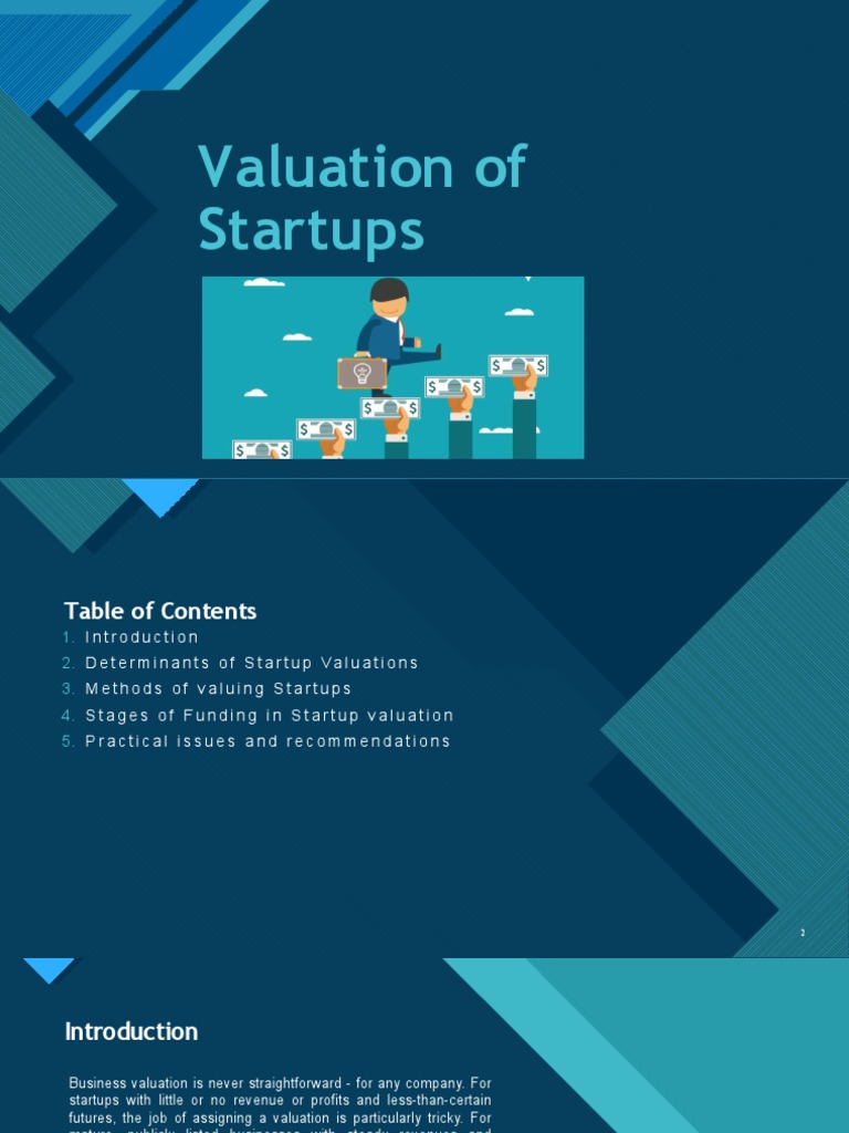 Valuation of Startups: Click To Edit Master Title Style | PDF ...