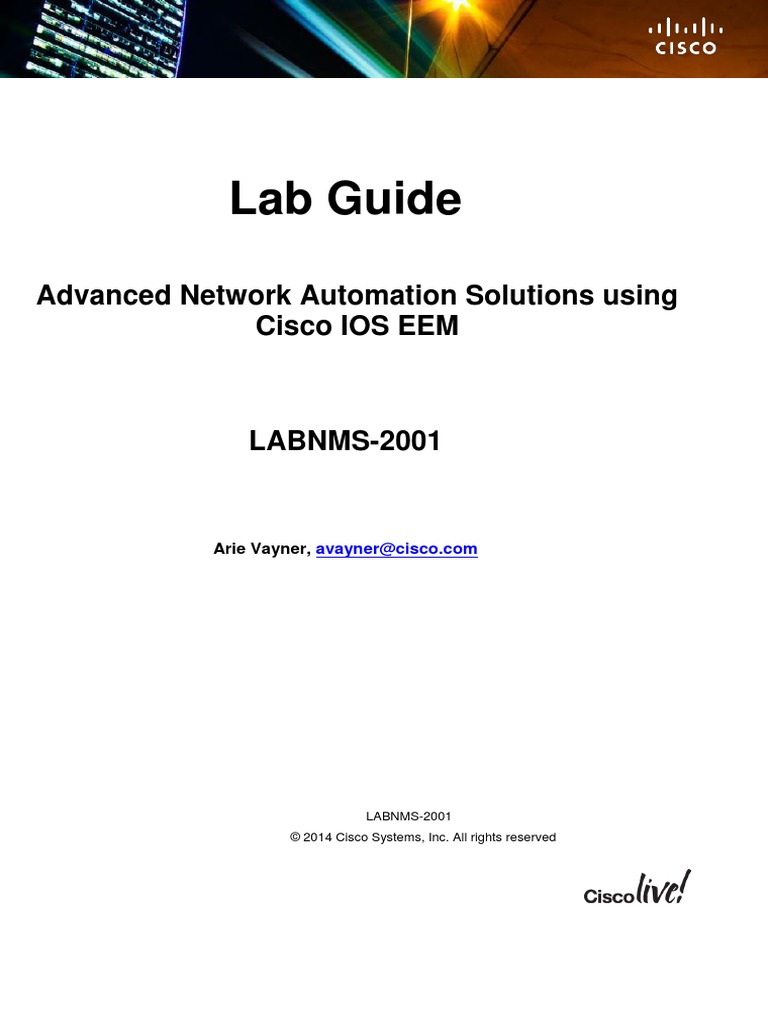Lab Guide: Advanced Network Automation Solutions Using Cisco Ios Eem | PDF | Command Line ...