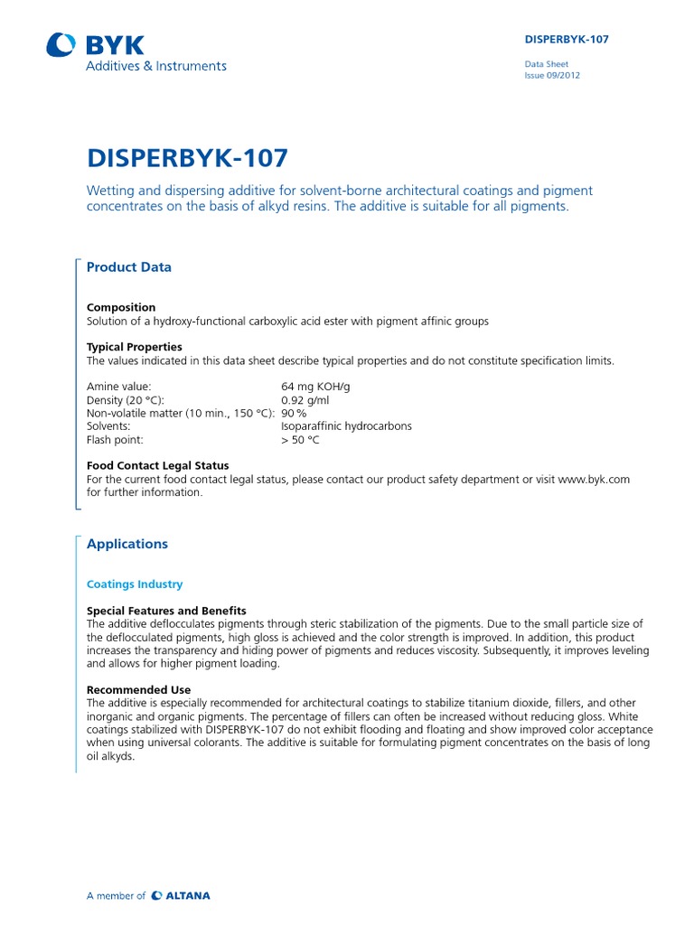 TDS Disperbyk-107 en | PDF | Titanium Dioxide | Pigment