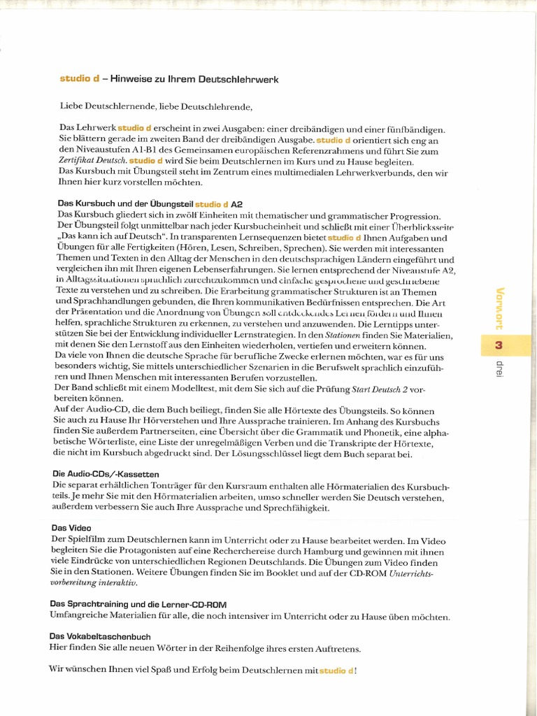Studio D A2 Kursbuch | PDF