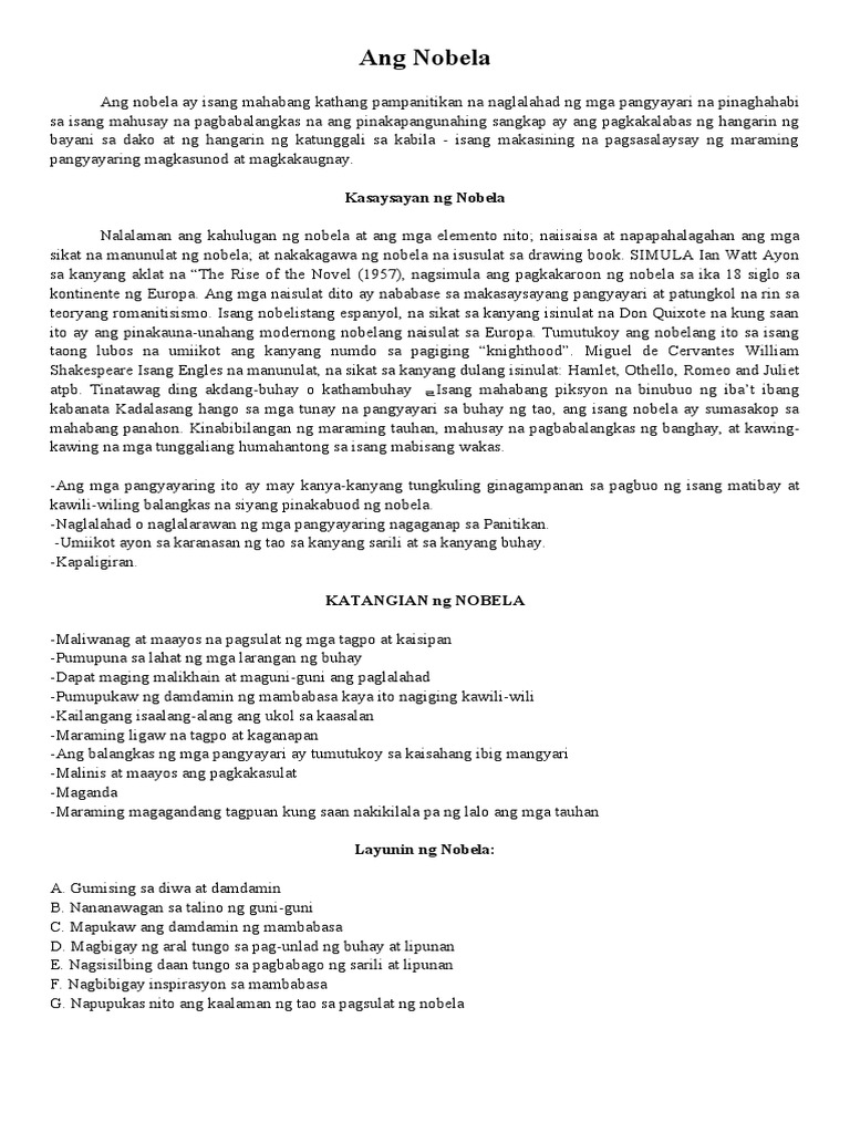 Ang Nobela | PDF