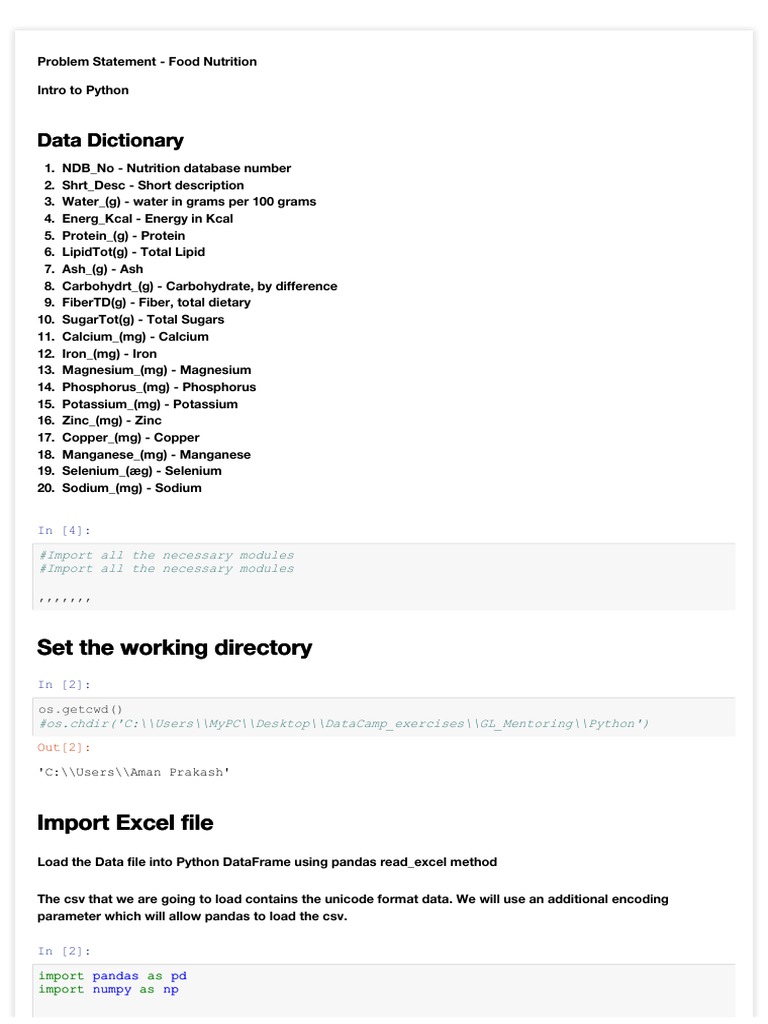 Data Dictionary Data Dictionary: Set The Working Directory Set The ...