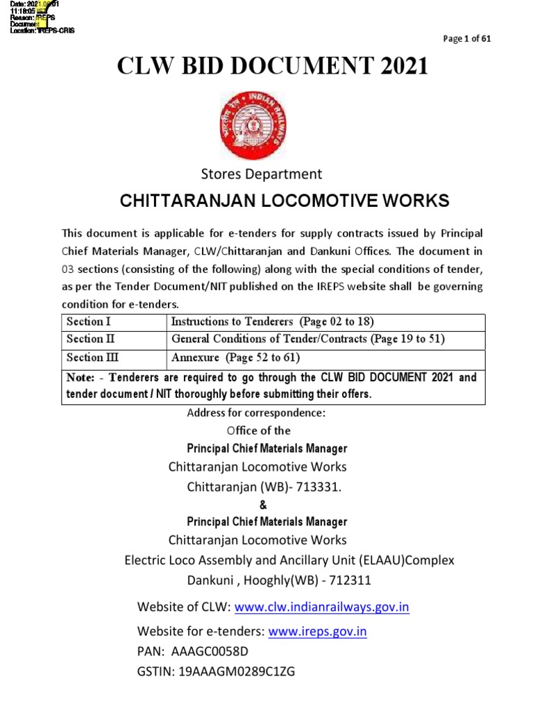 CLW Bid Docs | PDF | Procurement | Supply Chain Management