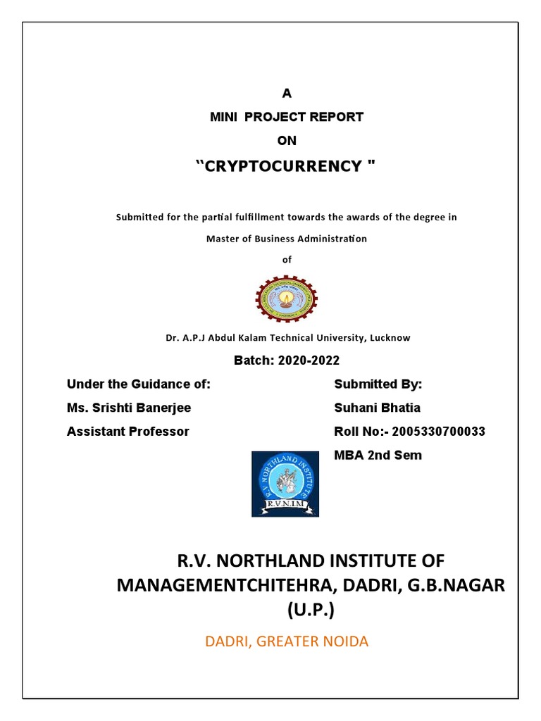 Cryptocurrency Mini Report | PDF | Cryptocurrency | Bitcoin