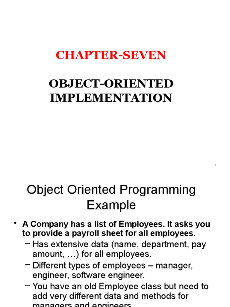 Chapter-Seven: Object-Oriented Implementation | PDF | Inheritance (Object Oriented Programming ...