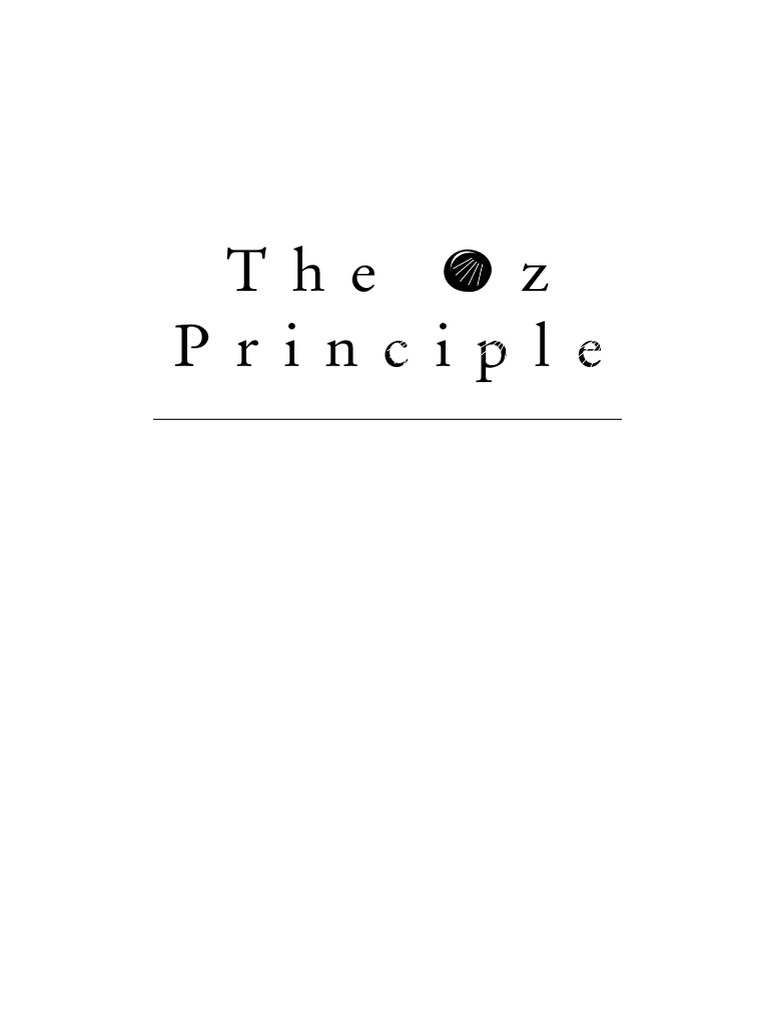 OzPrinciple PDF | PDF | Leadership | Attitude (Psychology)