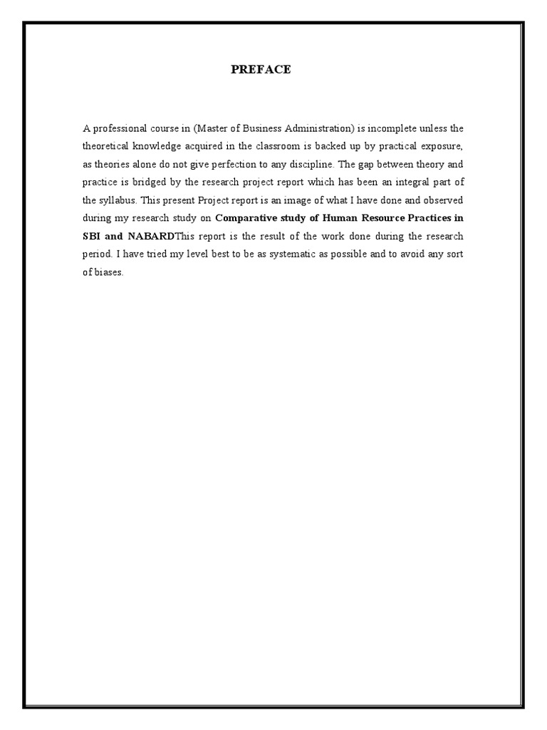 Preface: Sbi and Nabardthis Report Is The Result of The Work Done ...