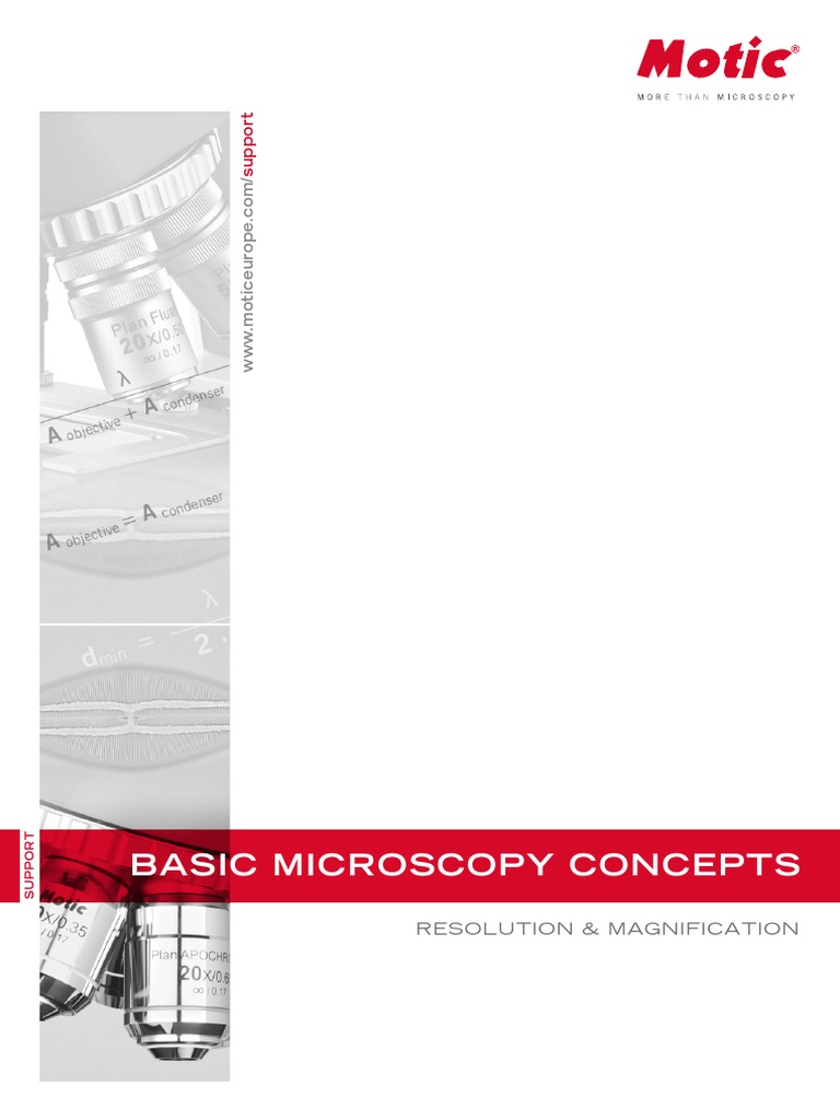 Basic Microscopy Concepts: Resolution & Magnification | PDF | Angular Resolution | Microscope