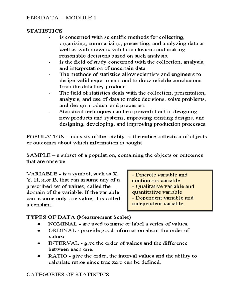 Engdata Module 1 | PDF | Statistics | Histogram